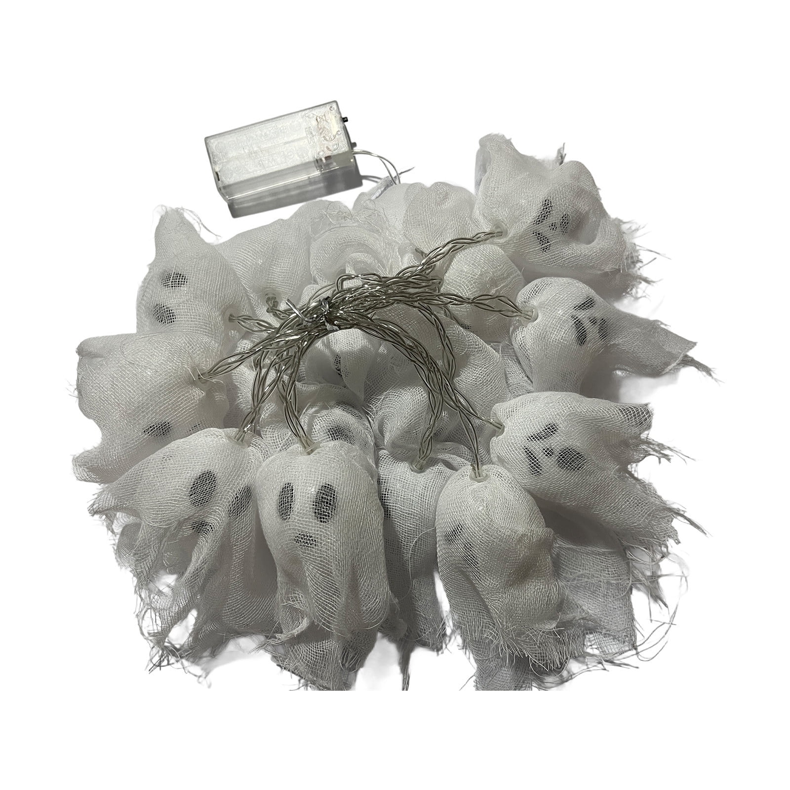 Beautynvta Halloween Ghost String Lights, 9.84 Ft 20LED White Mesh ...