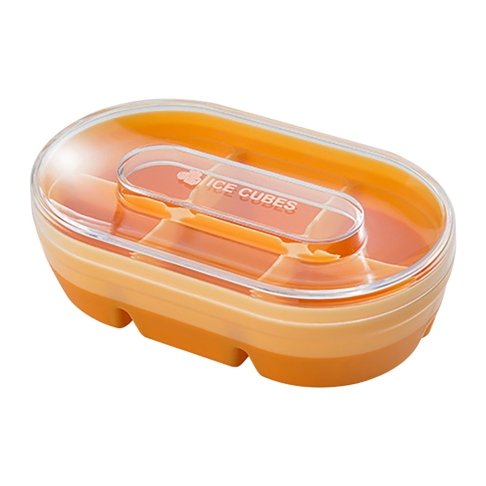 Beautynvta Ice Box with Lid, 6 Cavity Square Plastic Ice Mold for ...