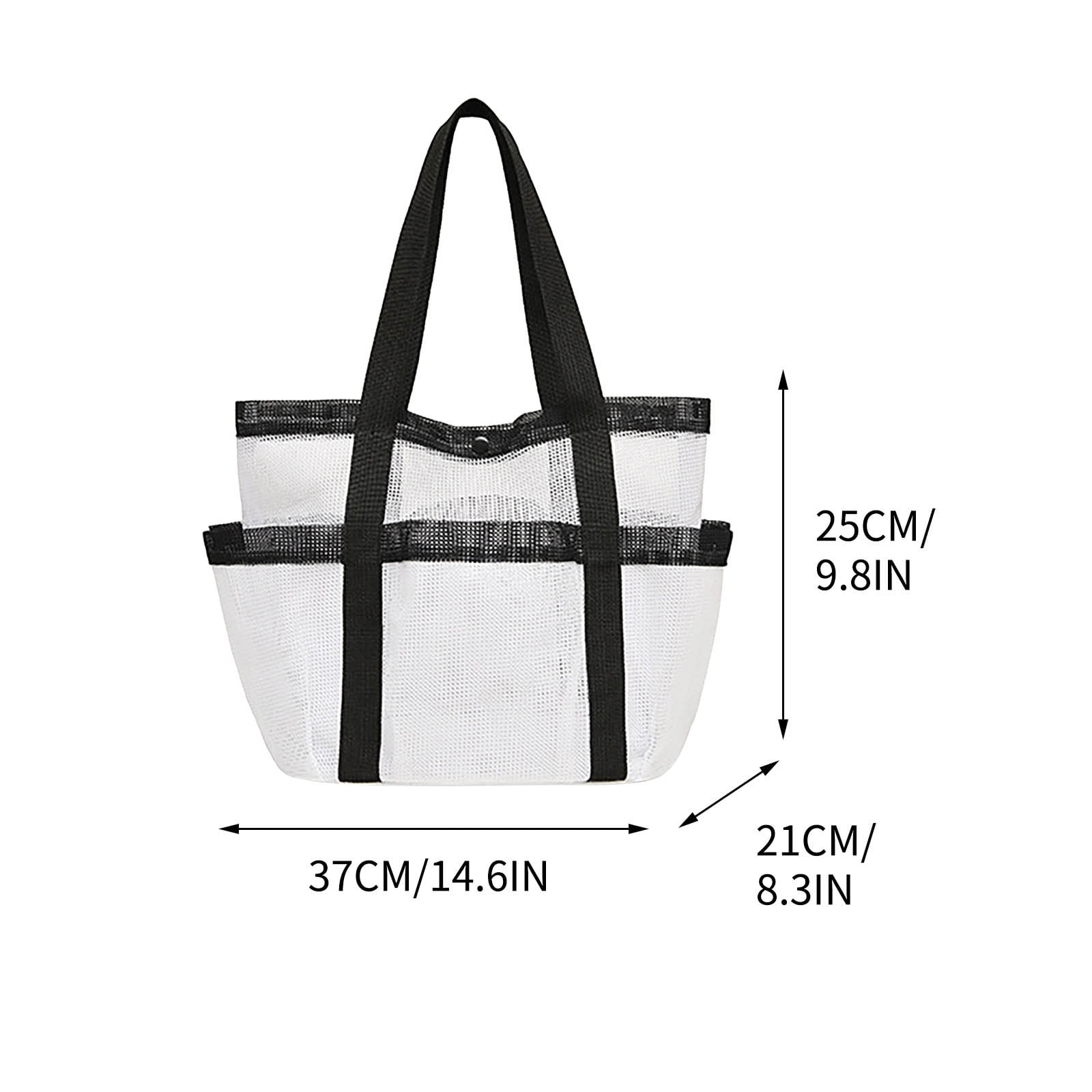 Beautynvta Mesh Beach Bag, Large Lightweight Beach Tote with Multi ...