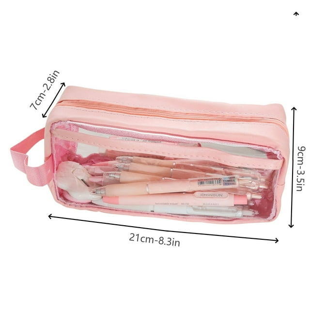 Beautynvta Pencil Case, Large Capacity Clear Pencil Bag, Portable ...