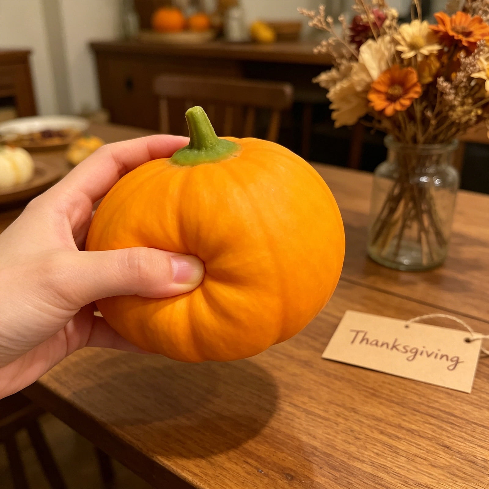 Beautynvta Pumpkin Stress Balls, Realistic Fruit Squeeze Toys, Slow ...