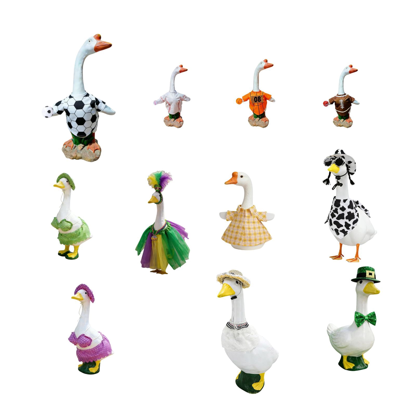 Beautynvta Rainy Day Porch Goose Outfits for 23" Lawn Goose Statue ...
