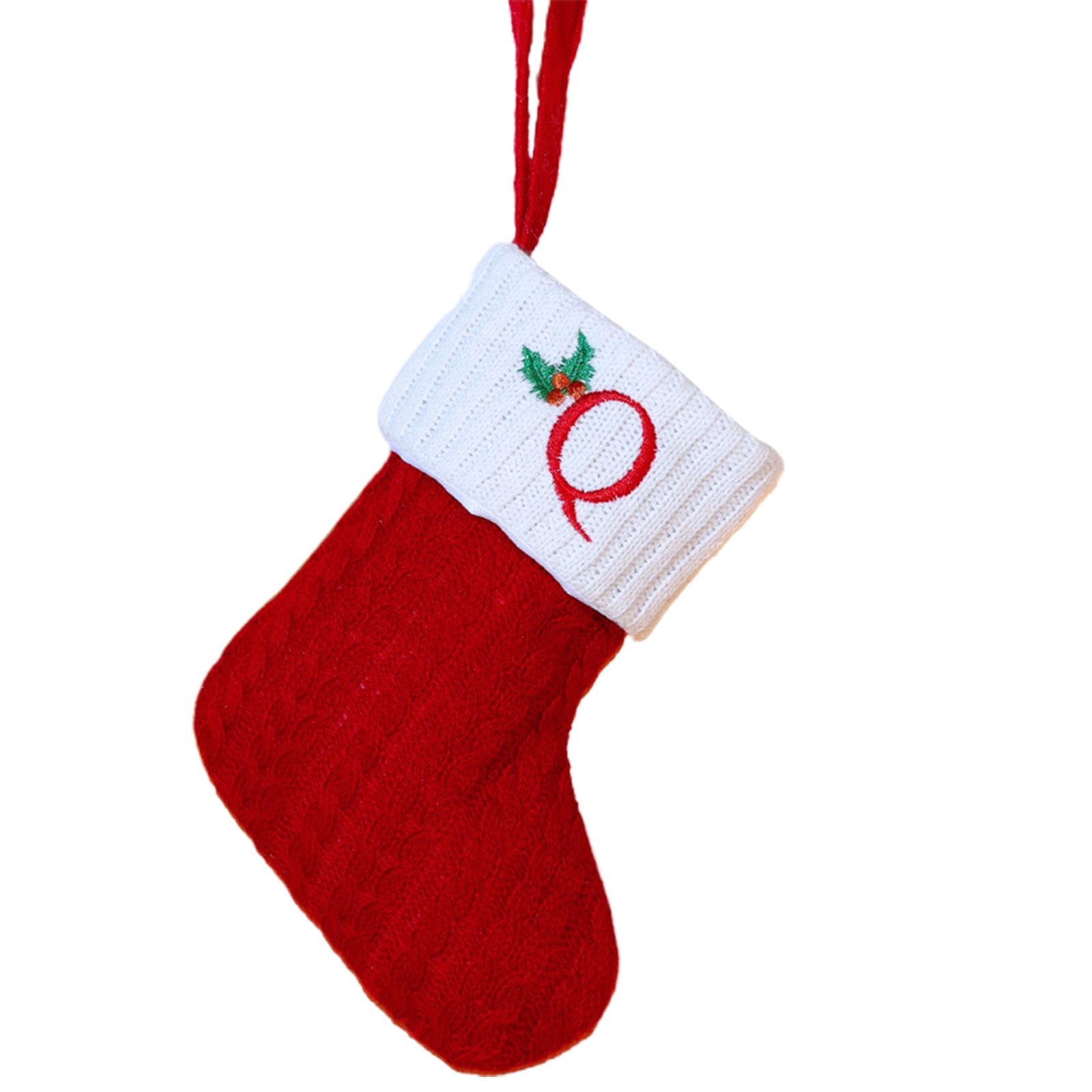Beautynvta Red Knit Christmas Stockings, Embroidered Letter Christmas ...