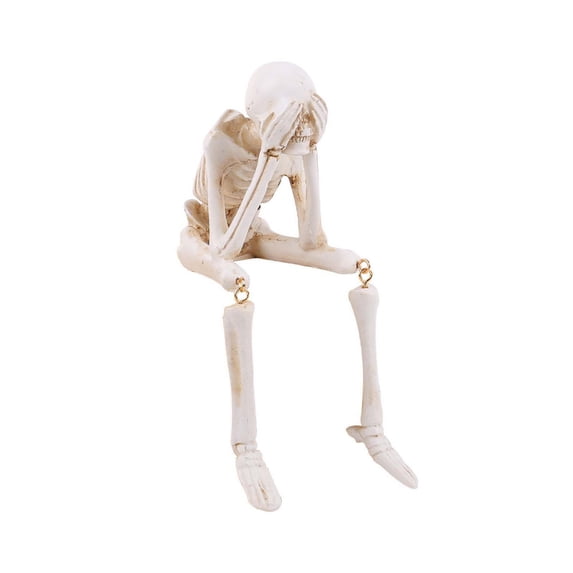 Beautynvta Skull Statues, Resin Skeleton Shelf Sitters Sitting ...