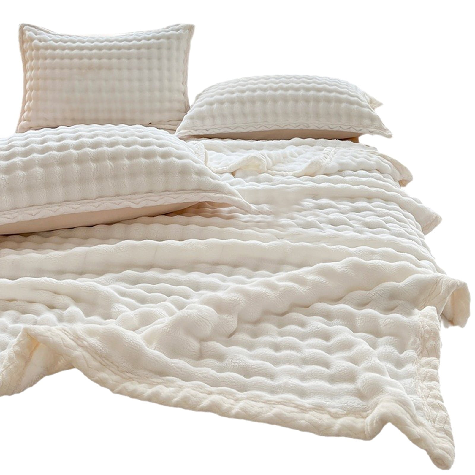 Beautynvta Solid Color Plush Blanket, Double-sided Warm Blanket ...