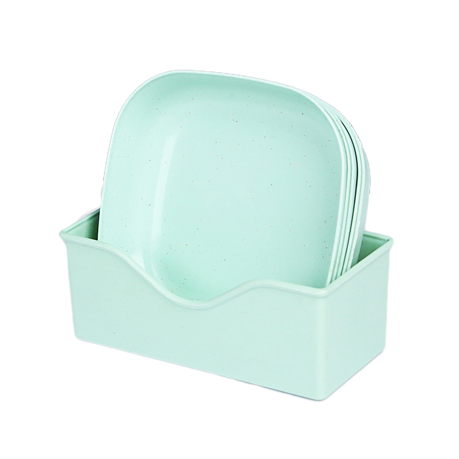 Beautynvta Square Plastic Plate Set of 12, Bone Spit Plates, Multi-Use ...