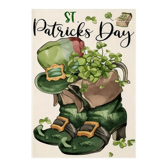 Beautynvta St. Patrick's Day Garden Flag, 12''x18'' Double Sided Green ...