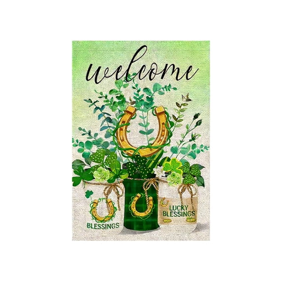 Beautynvta St. Patrick's Day Garden Flag, 12''x18'' Double Sided Green ...