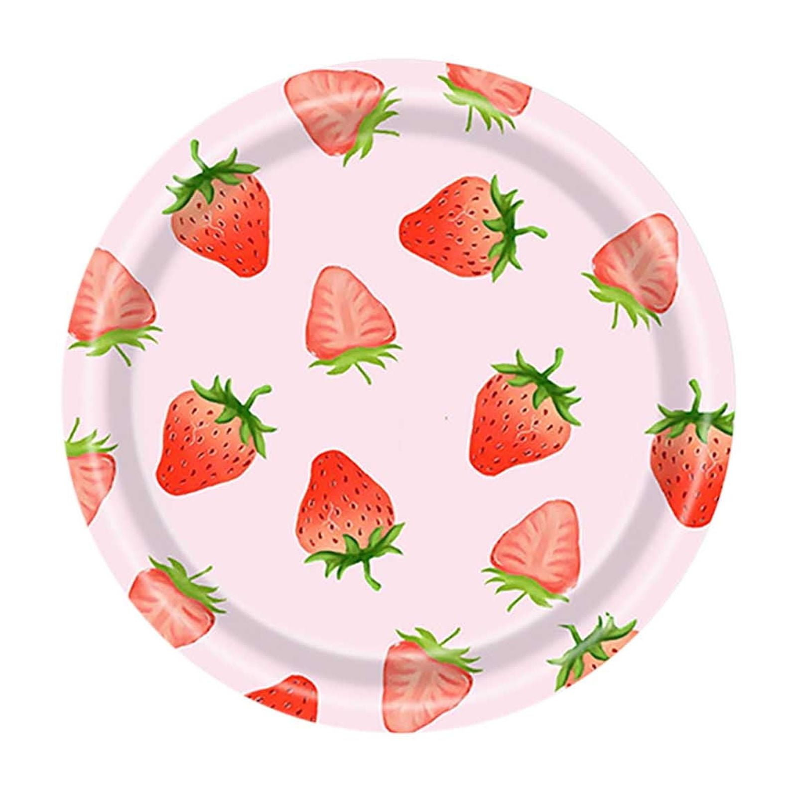 Beautynvta Strawberry Theme Party Tableware Set, Disposable 9'' Paper ...