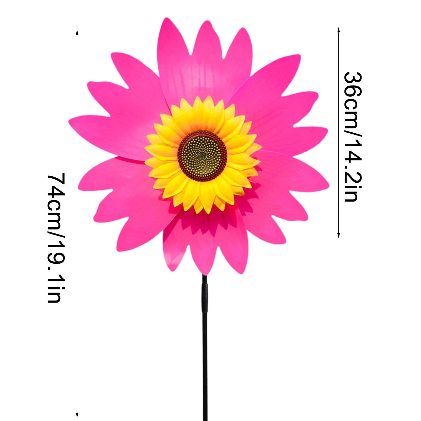 Beautynvta Sunflower Wind Spinners with Stake, 14.2'' W x 19'' H ...