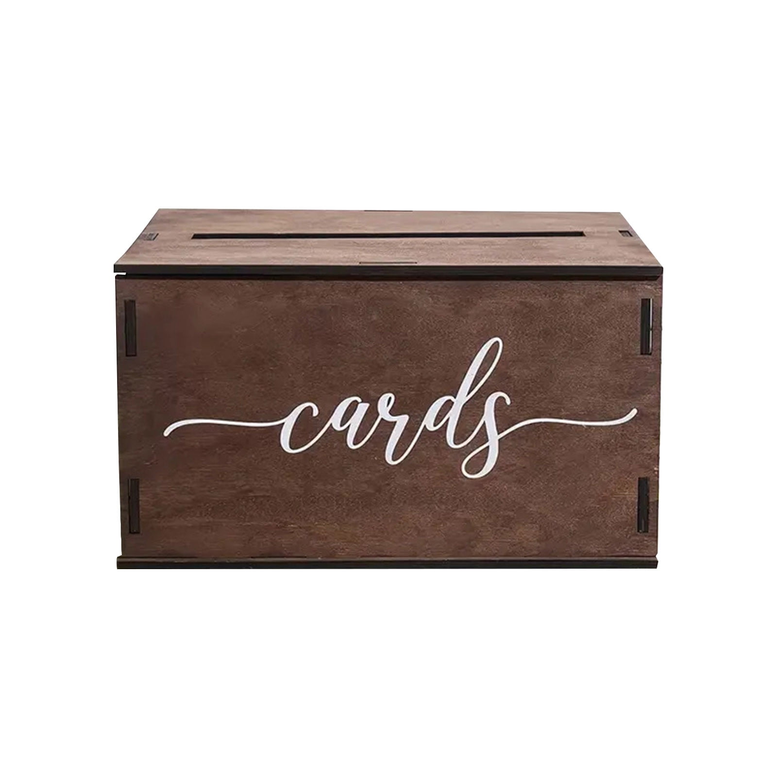 Beautynvta Wedding Card Box, Wooden Wedding Card Box with Slot & Lid ...