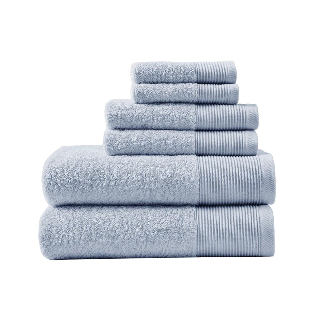Beautyrest Nuage 6-Piece Modern Cotton and Tencel Lyocel Towel Set in ...