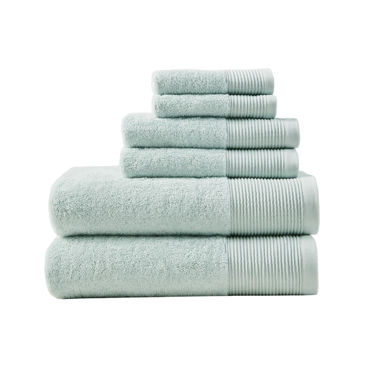 Beautyrest Nuage 6-Piece Modern Cotton and Tencel Lyocel Towel Set in ...