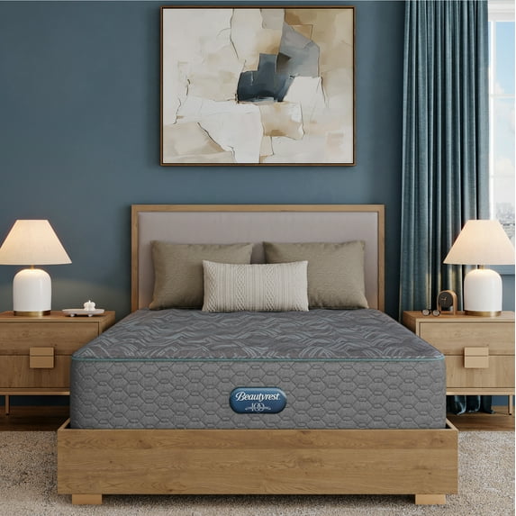 Beautyrest Opulent Rest Plush Mattress Low Profile Set -Queen - Walmart.com