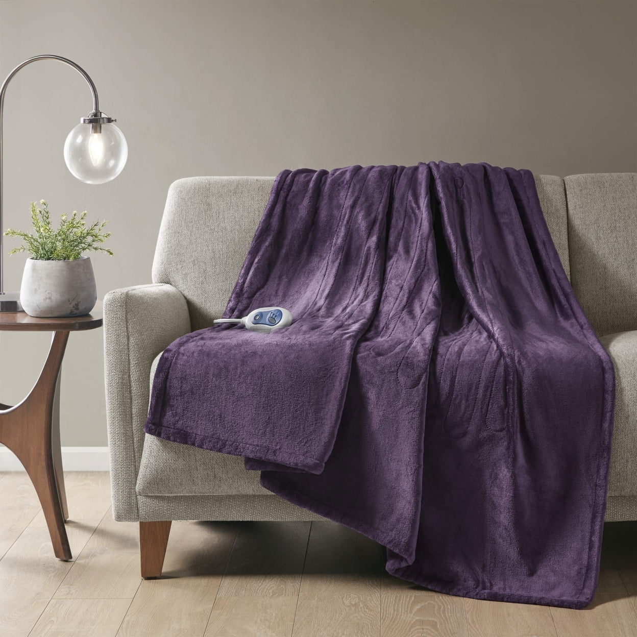 Beautyrest Heated Washable Plush Electric Blanket - 60x70" - Purple ...
