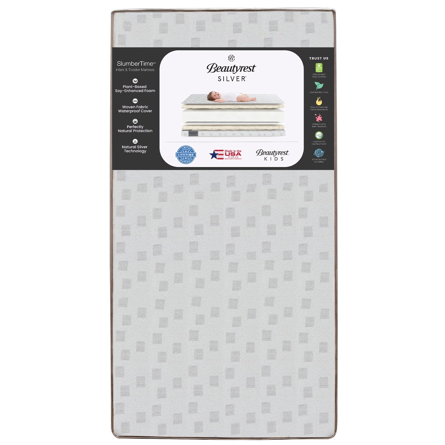 Beautyrest Silver Slumbertime 2-Stage Crib and Toddler Mattress ...
