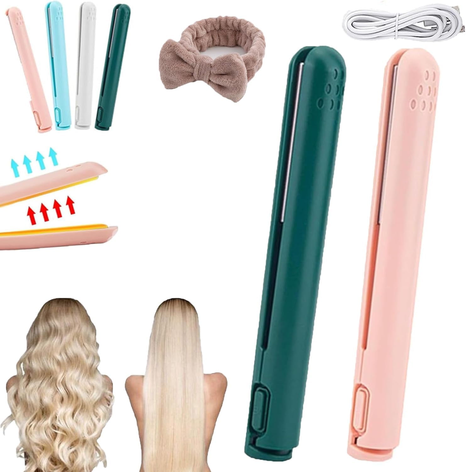 Beautyskin USA Mini Curling Iron, Dual Glam Mini Dual Purpose Curling ...