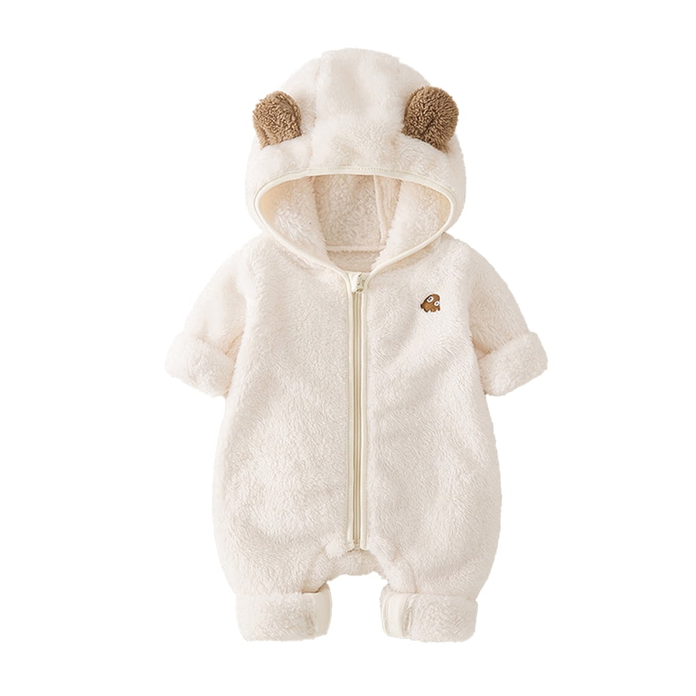 Beautyzll 0-24 Months Baby Boys Girls Winter Warm Ear Hooded Romper ...