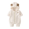 Beautyzll 0-24 Months Baby Boys Girls Winter Warm Ear Hooded Romper ...