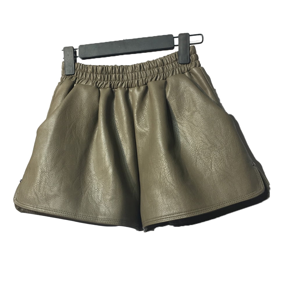 Beautyzll 3-16T Kids Toddler Girls Waist PU Leather Shorts Button Front ...