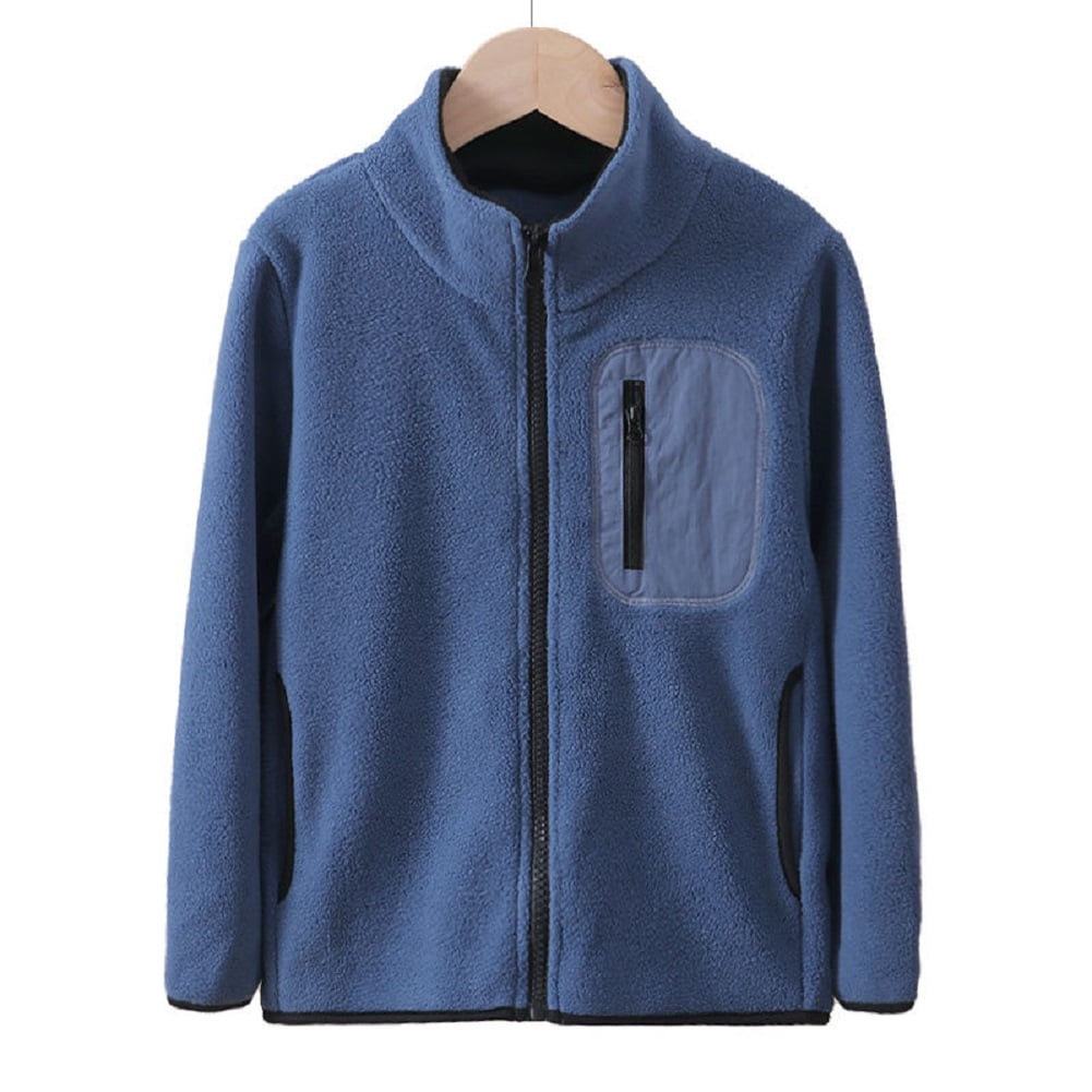 Beautyzll 5-15Y Boys Girls Fleece Full-Zip Jacket for Toddler Kids Fall ...