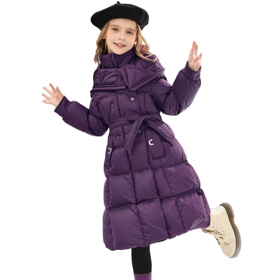 Beautyzll 5-16Y Kids Toddler Girls Hooded Puffer Jackets Winter Long ...