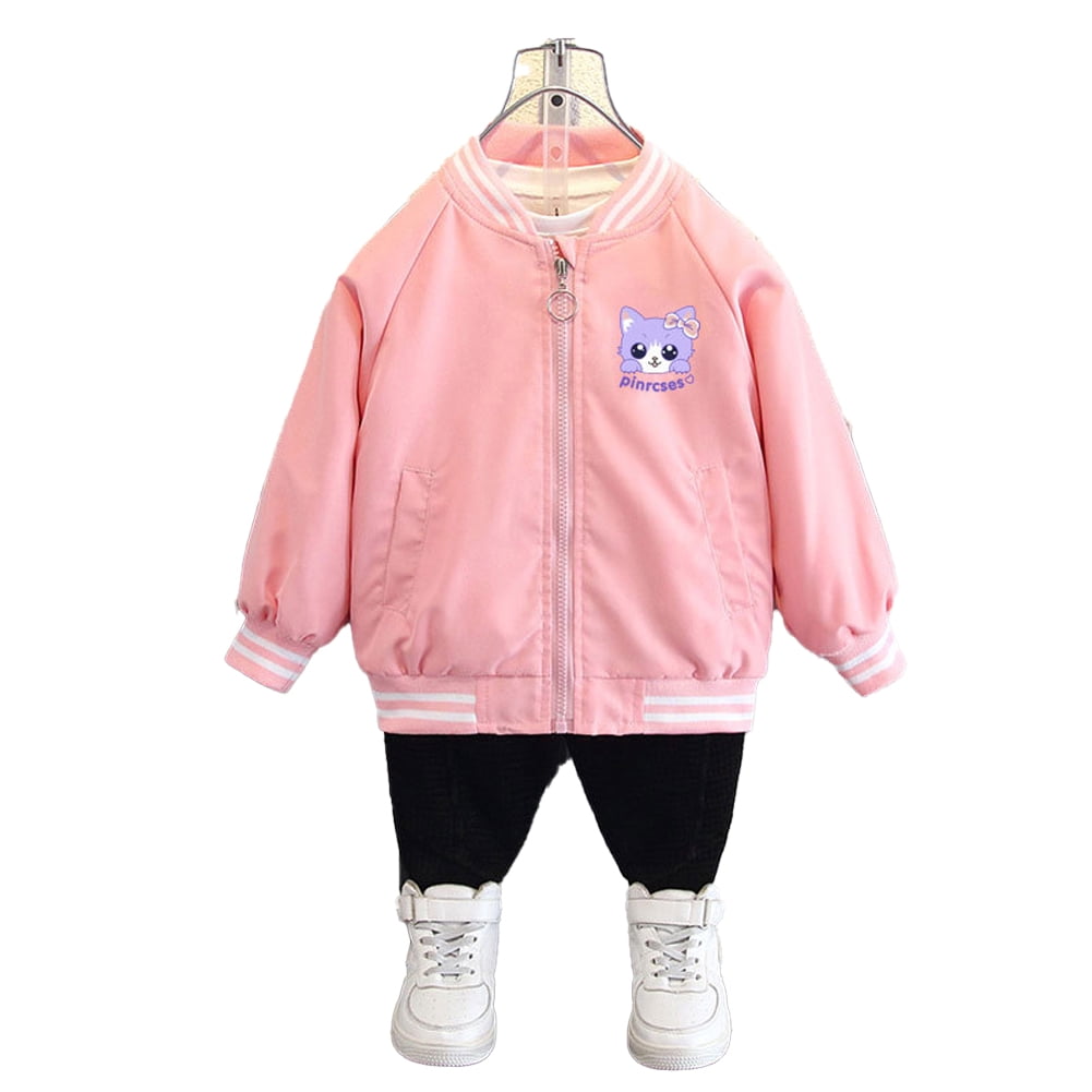 Beautyzll Baby Toddler Girls Baseball Coat Jacket Kids Long Sleeve ...