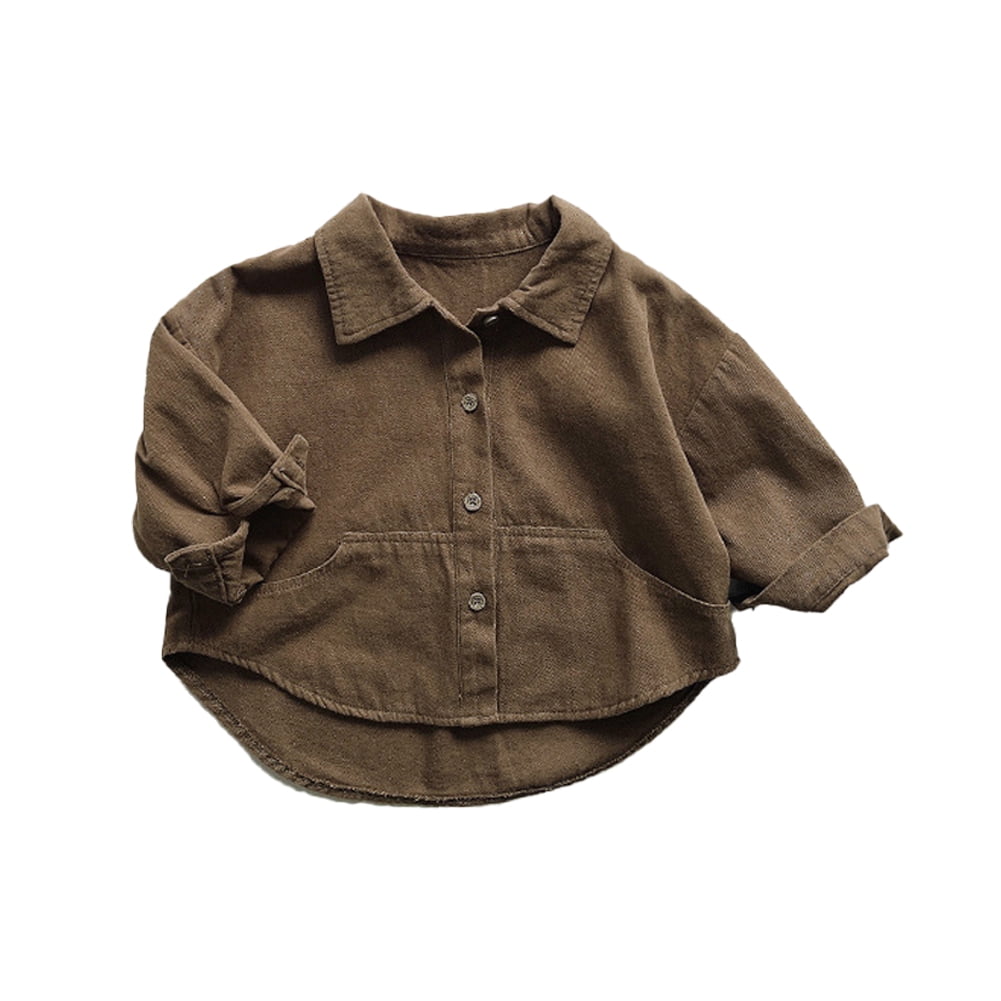 Beautyzll Kids Baby Boys Button down Shirt Toddler Long Sleeve Shirts ...