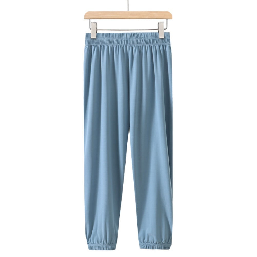Beautyzll Kids Boys Girls Quick Dry Ice Silk Pants,5-13T Unisex Loose ...