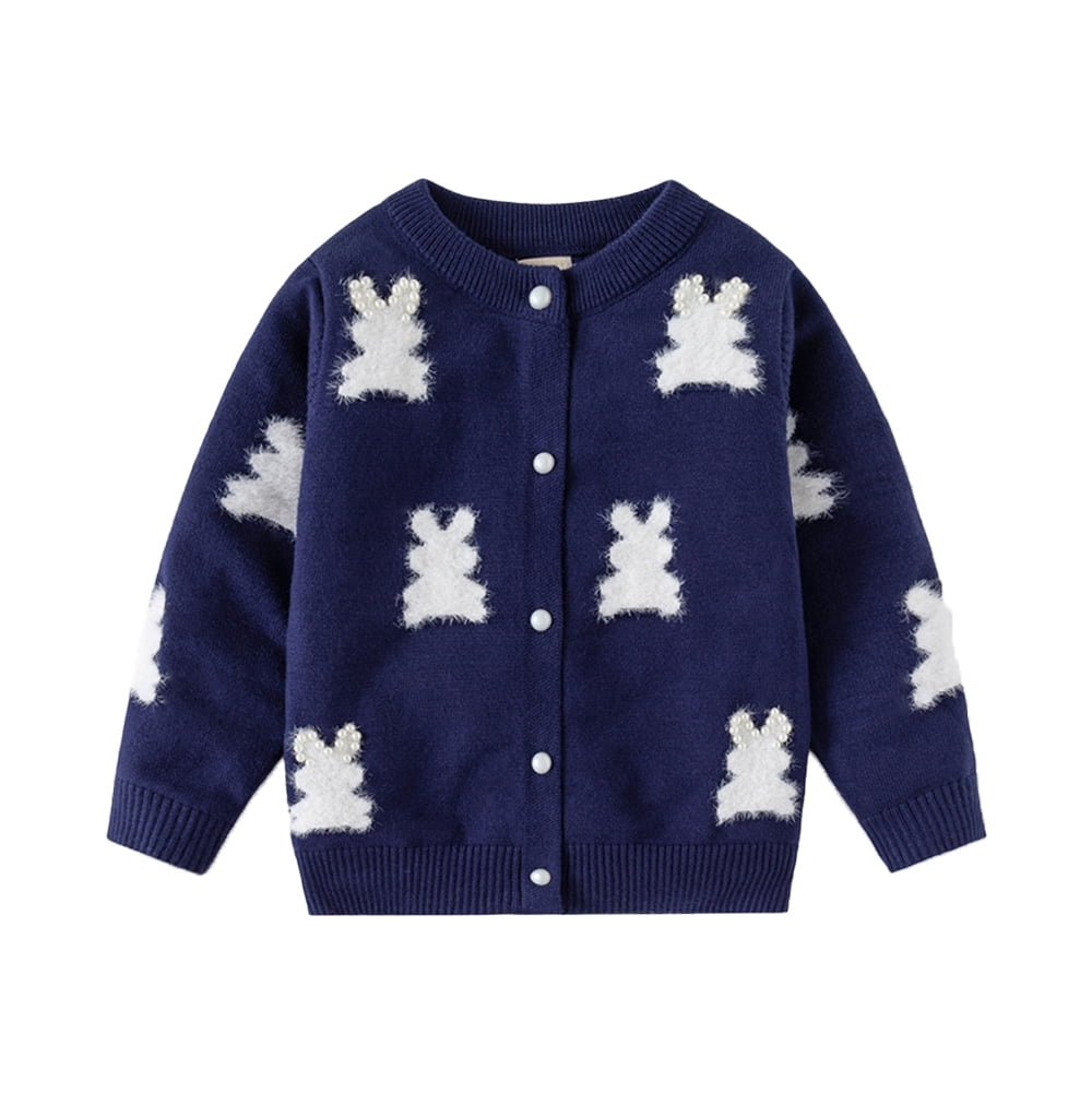 Beautyzll Kids Girls Cartoon Cable Knit Sweater Toddler Cardigan 100% ...