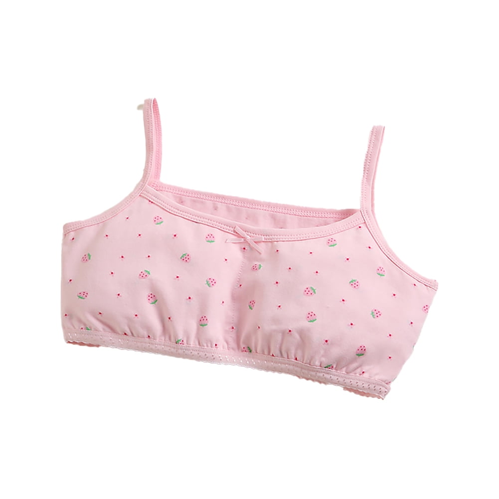 Beautyzll Kids Girls Casual Trim Bralette Bra Teens Rib Spaghetti Strpa ...