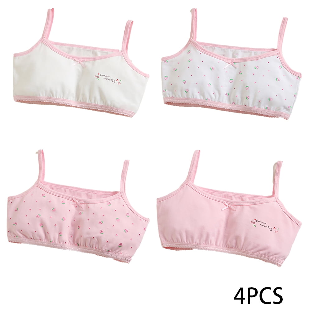 Beautyzll Kids Girls Casual Trim Bralette Bra Teens Rib Spaghetti Strpa ...