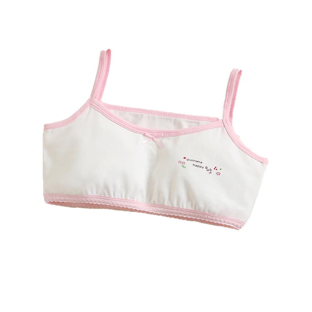 Beautyzll Kids Girls Casual Trim Bralette Bra Teens Rib Spaghetti Strpa ...