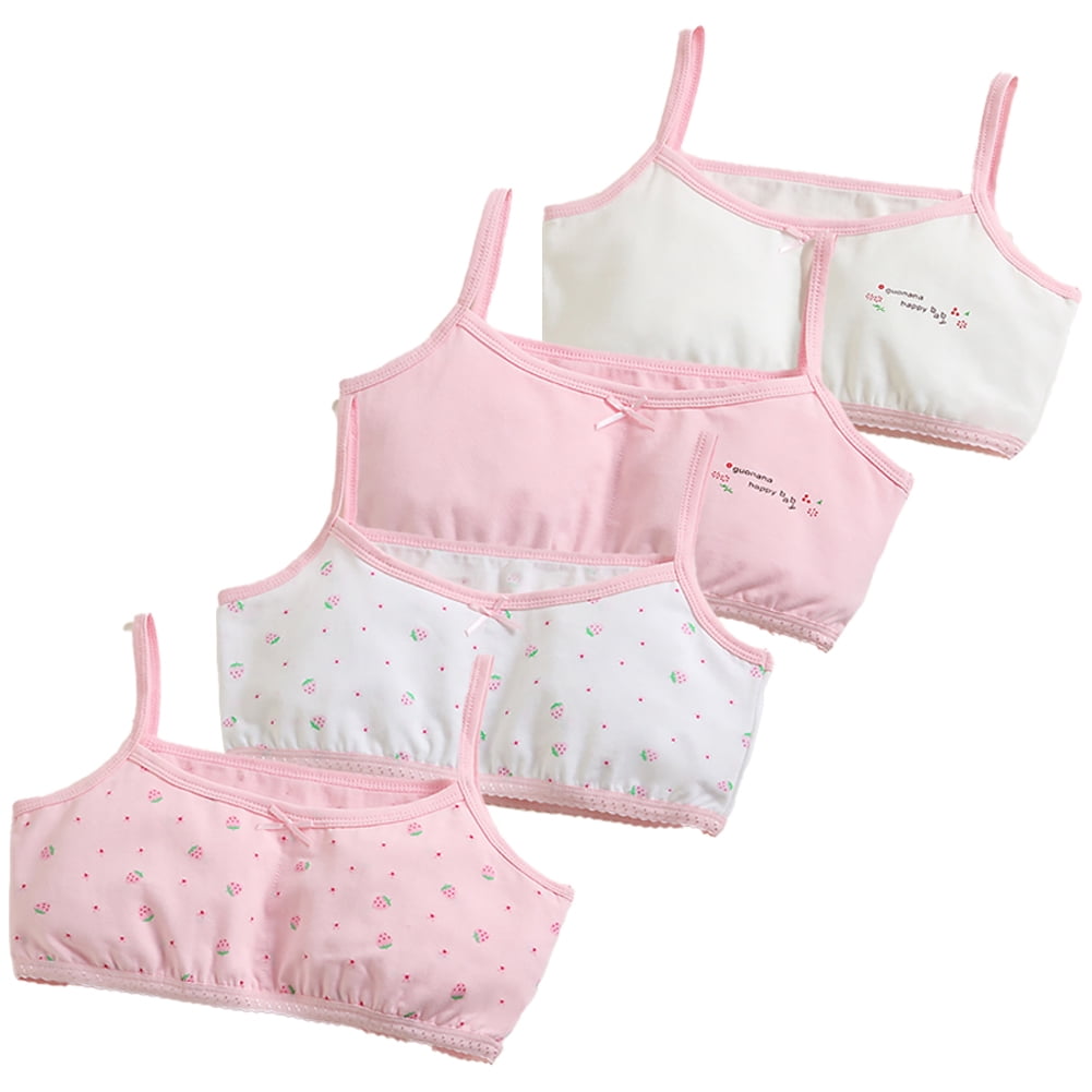 Beautyzll Kids Girls Casual Trim Bralette Bra Teens Rib Spaghetti Strpa ...