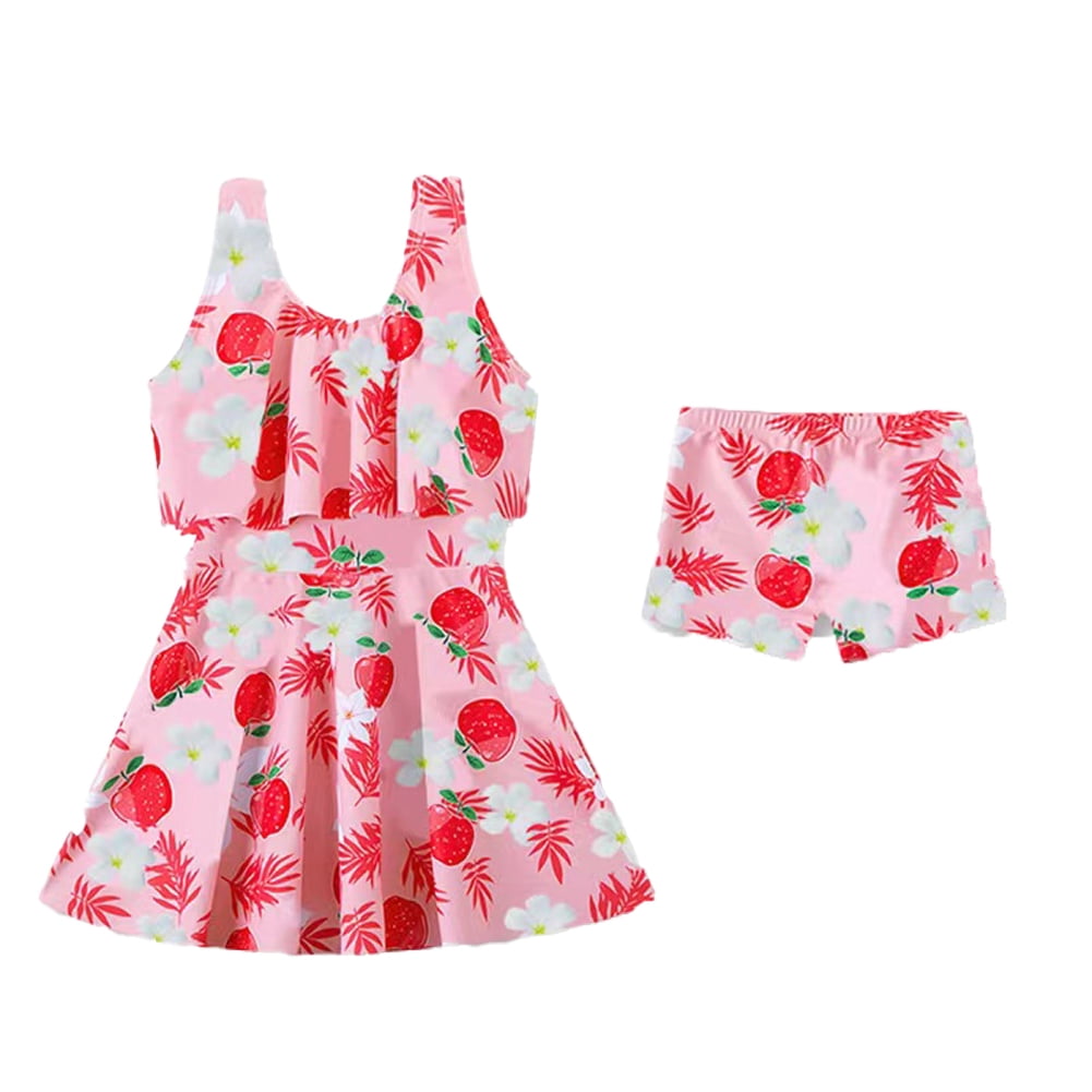 Beautyzll Kids Toddler Girls Summer One Piece Swimsuits with Skirt ...