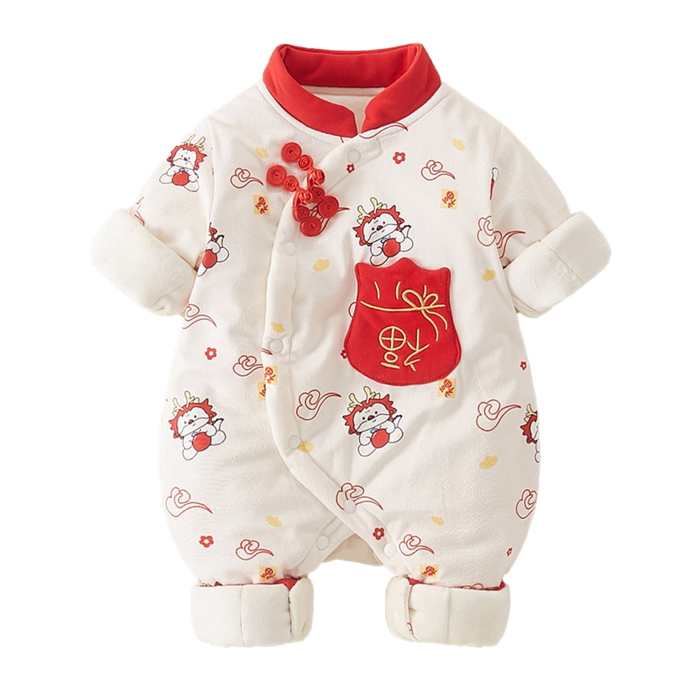 Beautyzll Newborn Infant Baby Boys Girls Winter Romper for Chinese New ...