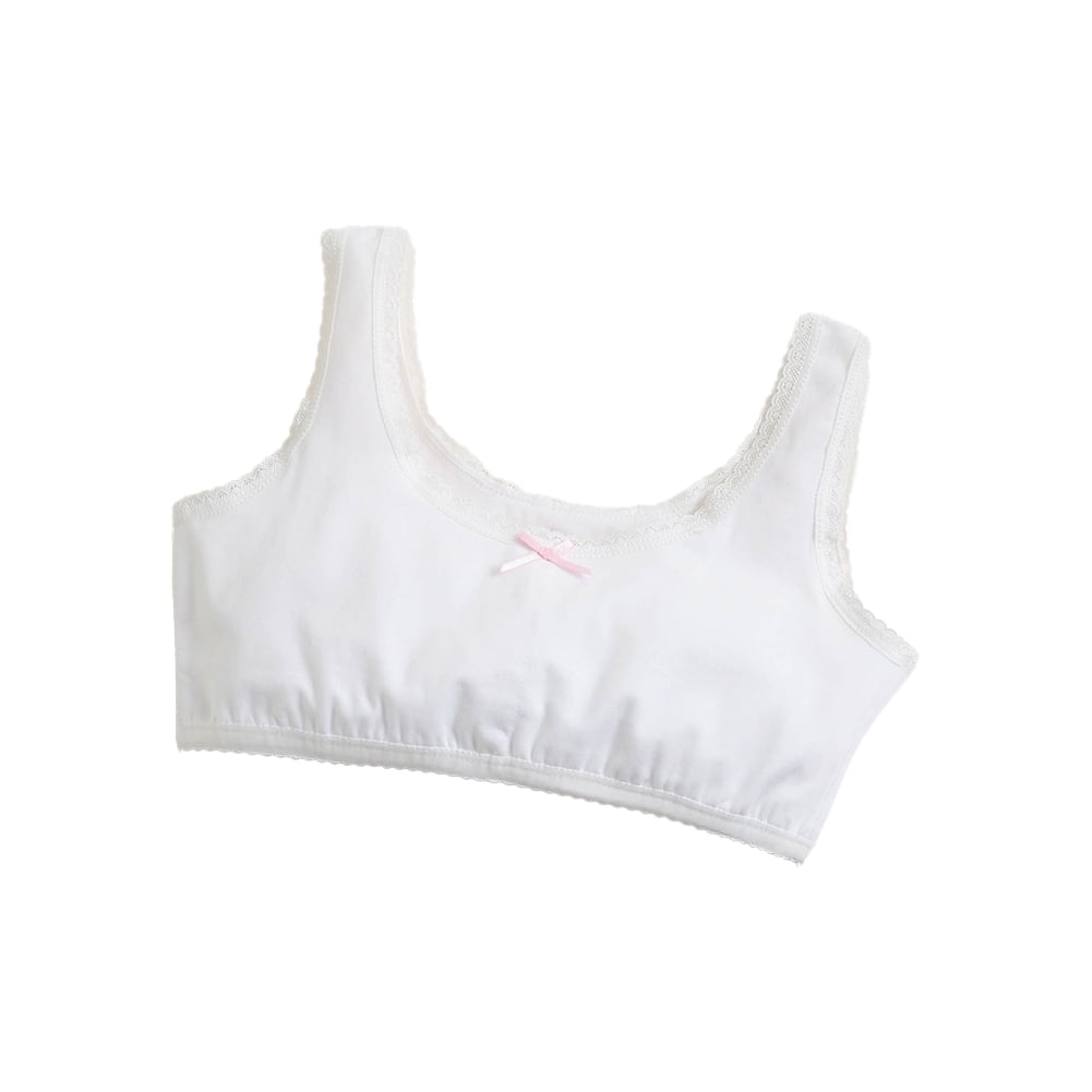 Beautyzll Teens Kids Girls Trim Bralette Bra Rib Spaghetti Strpa ...