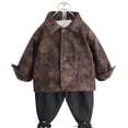 Beautyzll Toddler Boys Lapel Leather Jacket Kids Baby Fall Spring Zip ...