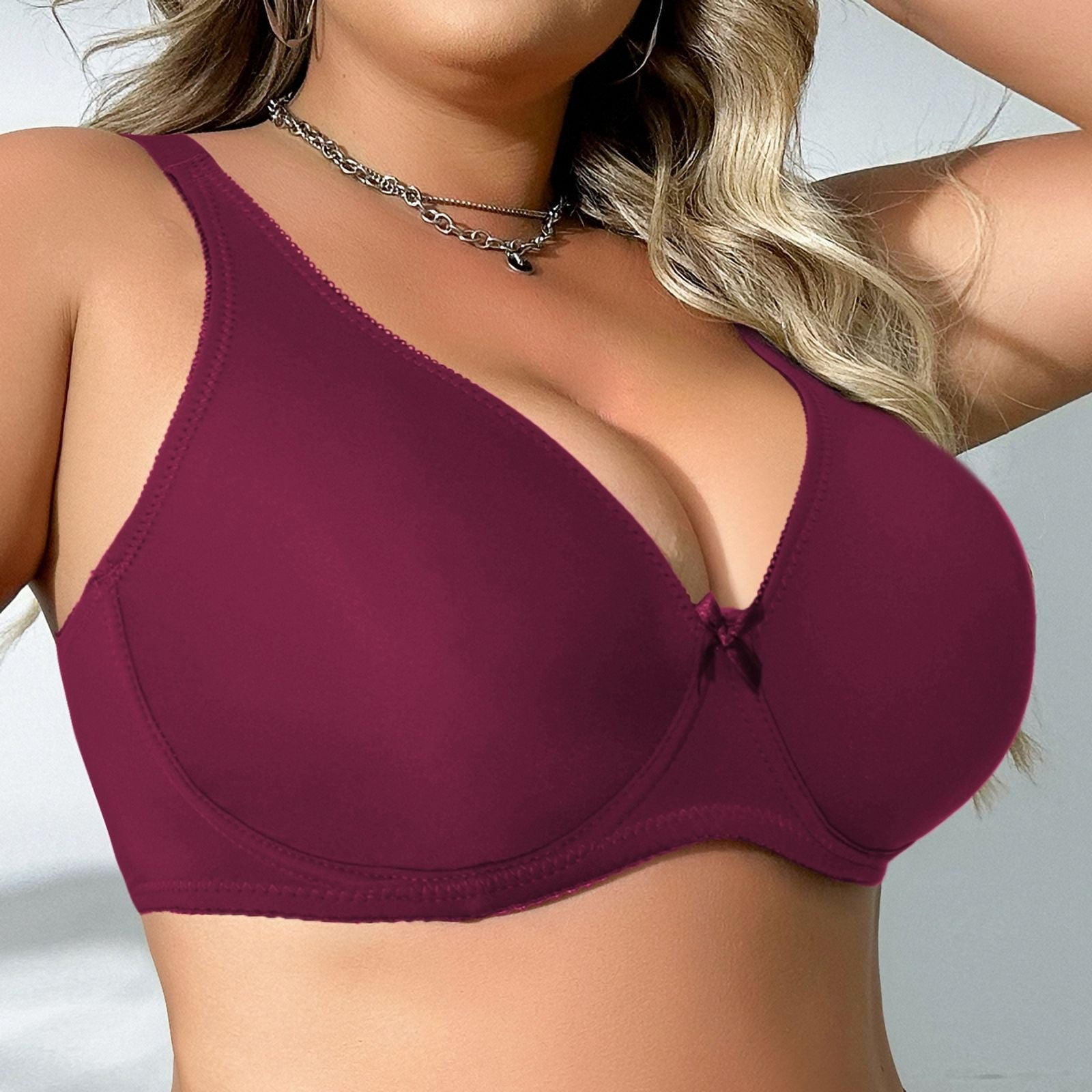 Beauwear Underwire Bra for Big Breast Female Solid Color Plus Size Bras for Women Thin Unlined ...