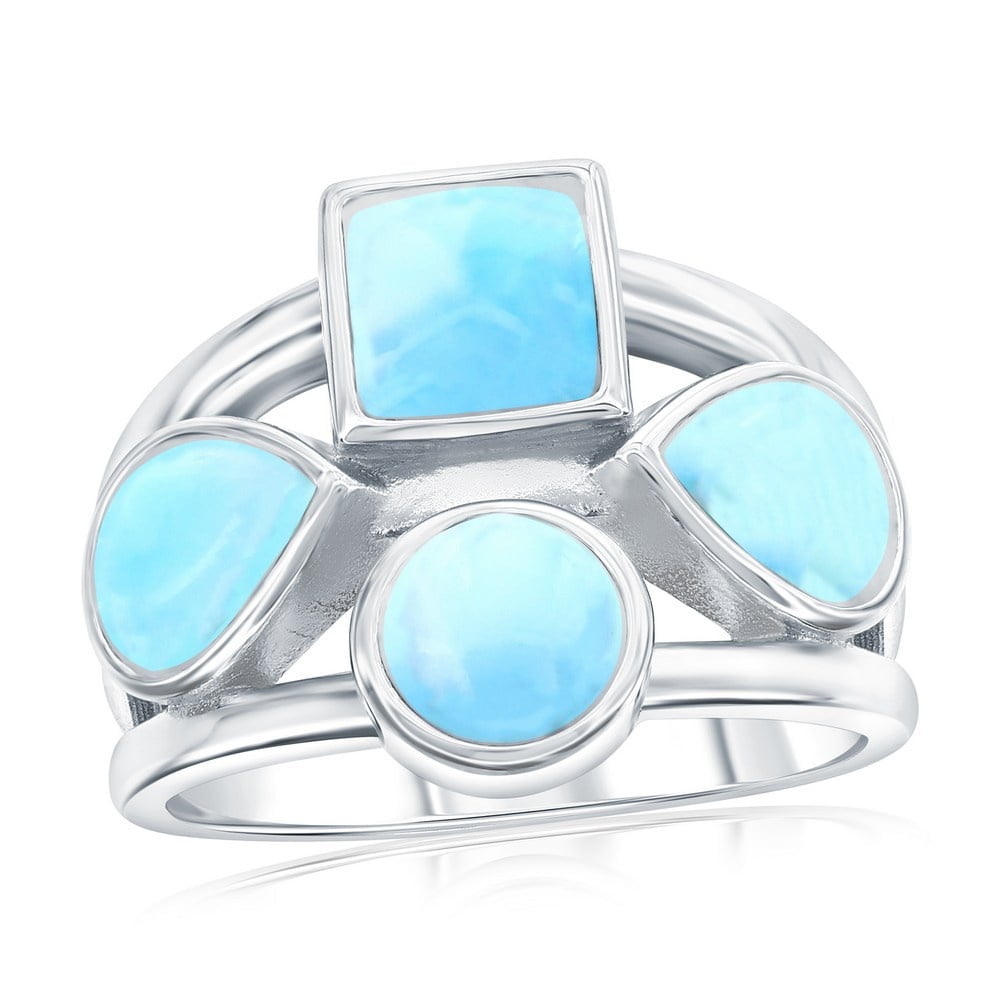 Beaux Bijoux Sterling Silver Natural Larimar Ring - Beautiful Blue ...