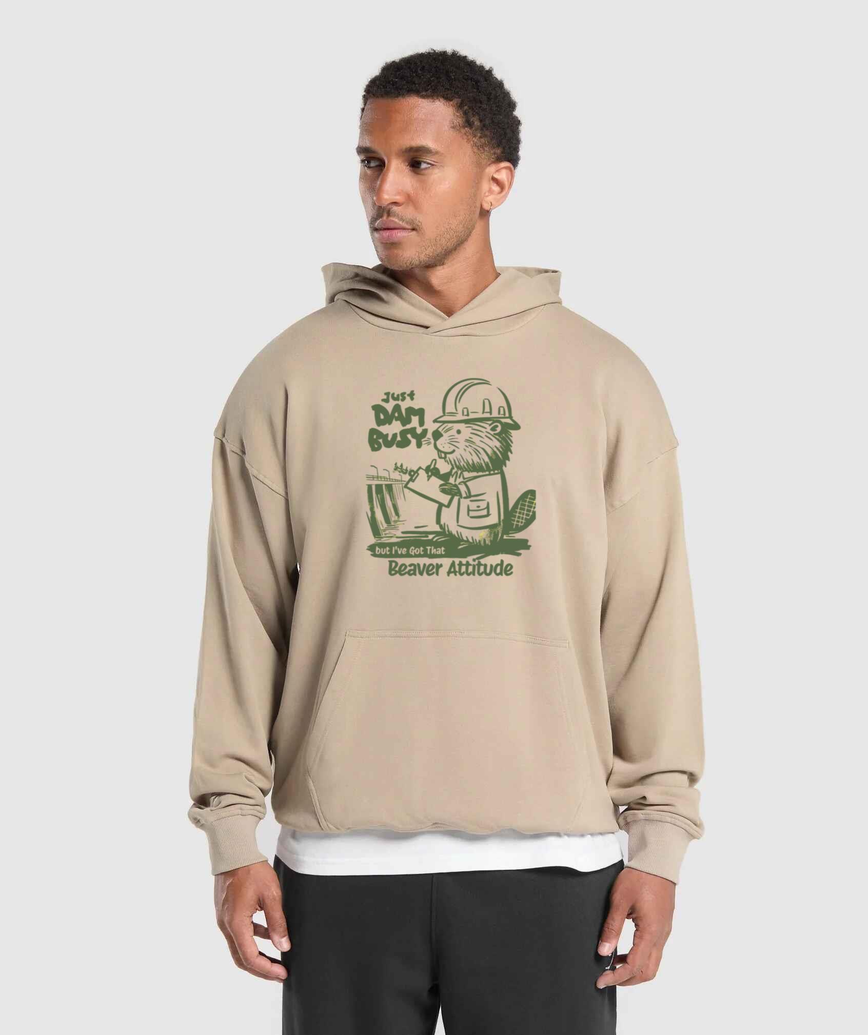 Beaver Attitude Hoodie Bold Confident Graphic Everyday Wear Great Style ...