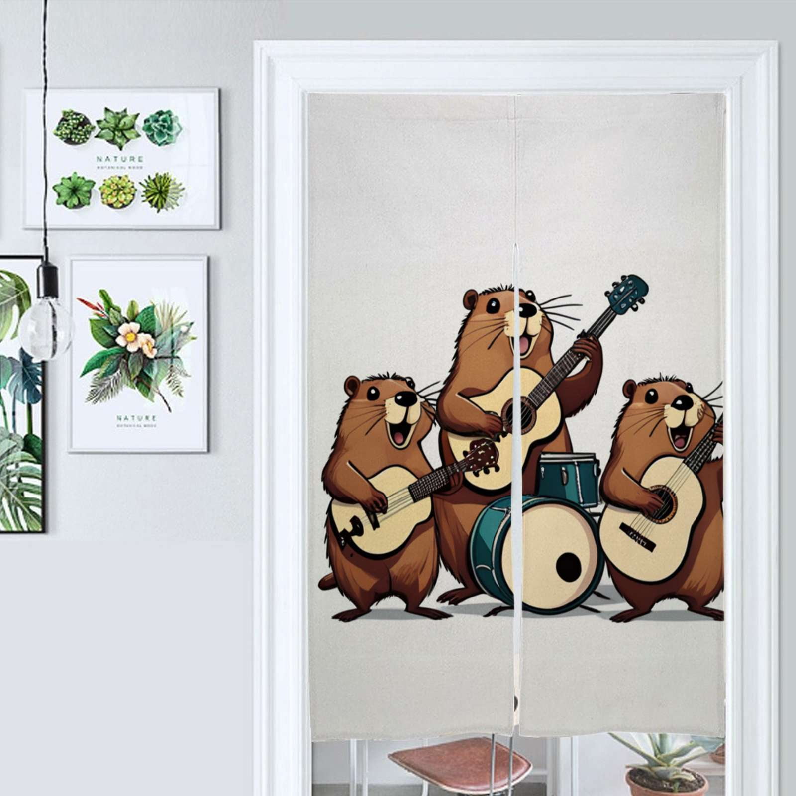 Beaver Band Music Door Curtain Nordic Living Room DoorCurtain Porch ...