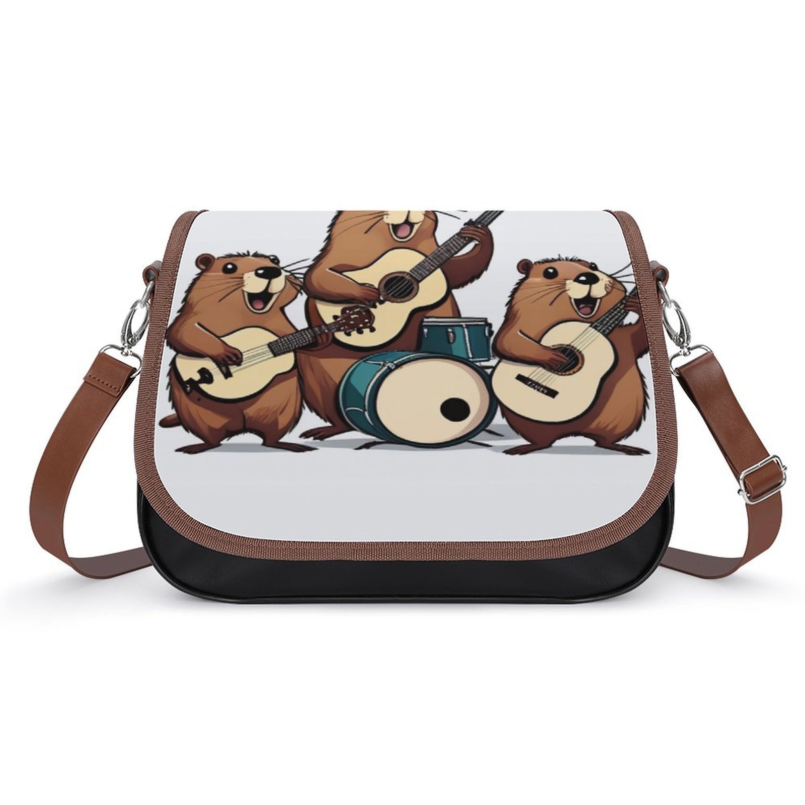 Beaver Band Music Vintage Crossbody Bag For Women Medium Leather Hobo ...