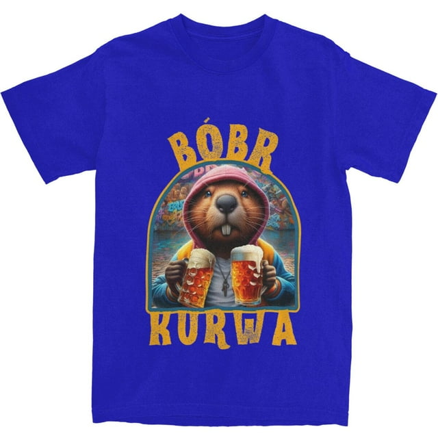 Beaver Bobr Kurwa Drinking Beer Men Women's T Shirts Funny Bober Bobrze ...