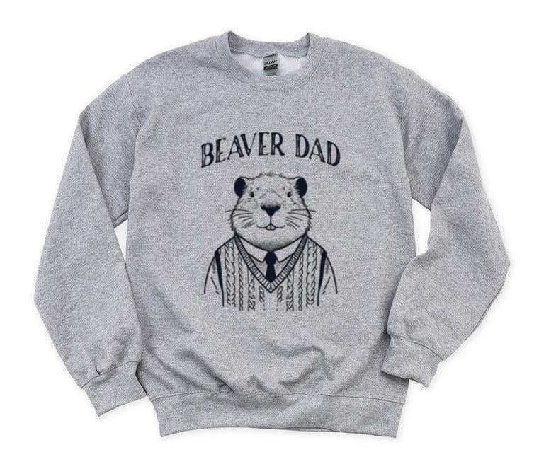 Beaver Dad Comfort Color Sweatshirt Funny Animal Graphic for Cool ...