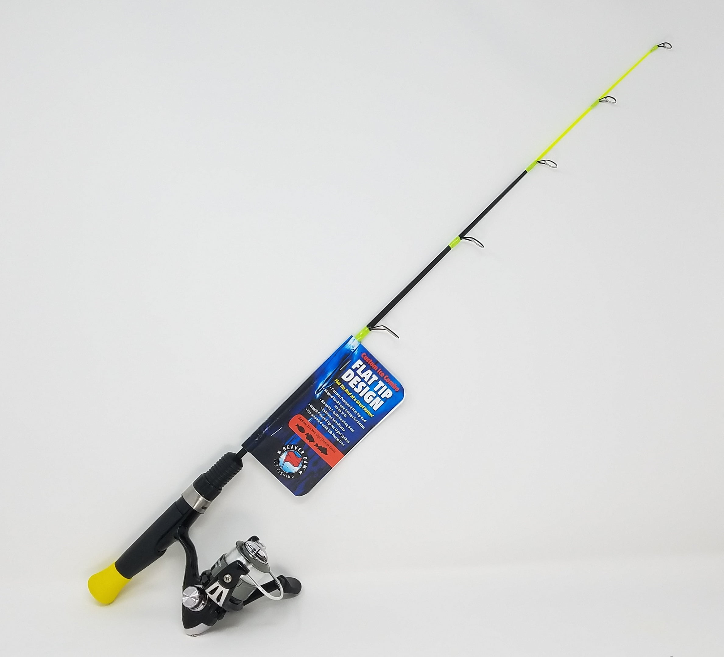 Beaver Dam BD-FC26 Fiberglass Ice Fishing Flat Tip Rod & Reel Combo, 26 ...