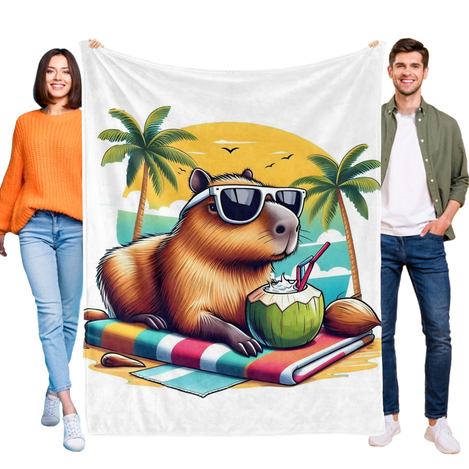 Beaver Flannel Blanket 50*60 in inch Soft And Comfortable With Clear ...