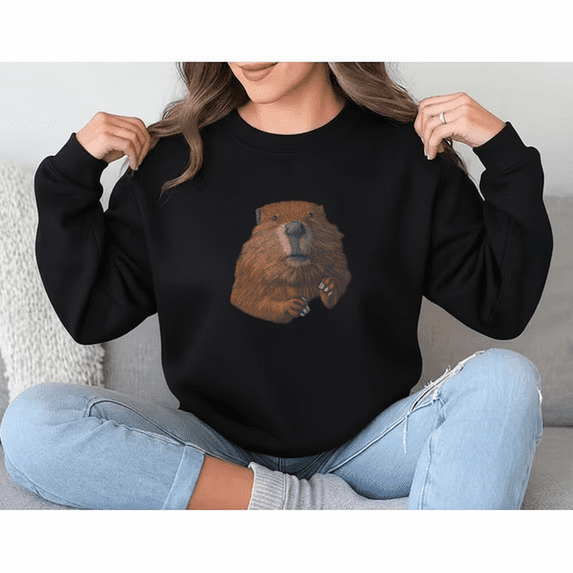Beaver Lover Cute Retro Wildlife Animal Nature Art Sweatshirt, up to ...