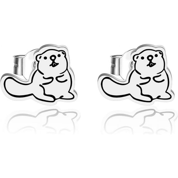 Beaver Lover Gift Beaver Stud Earrings Who Loves Beaver Jewelry Beaver ...