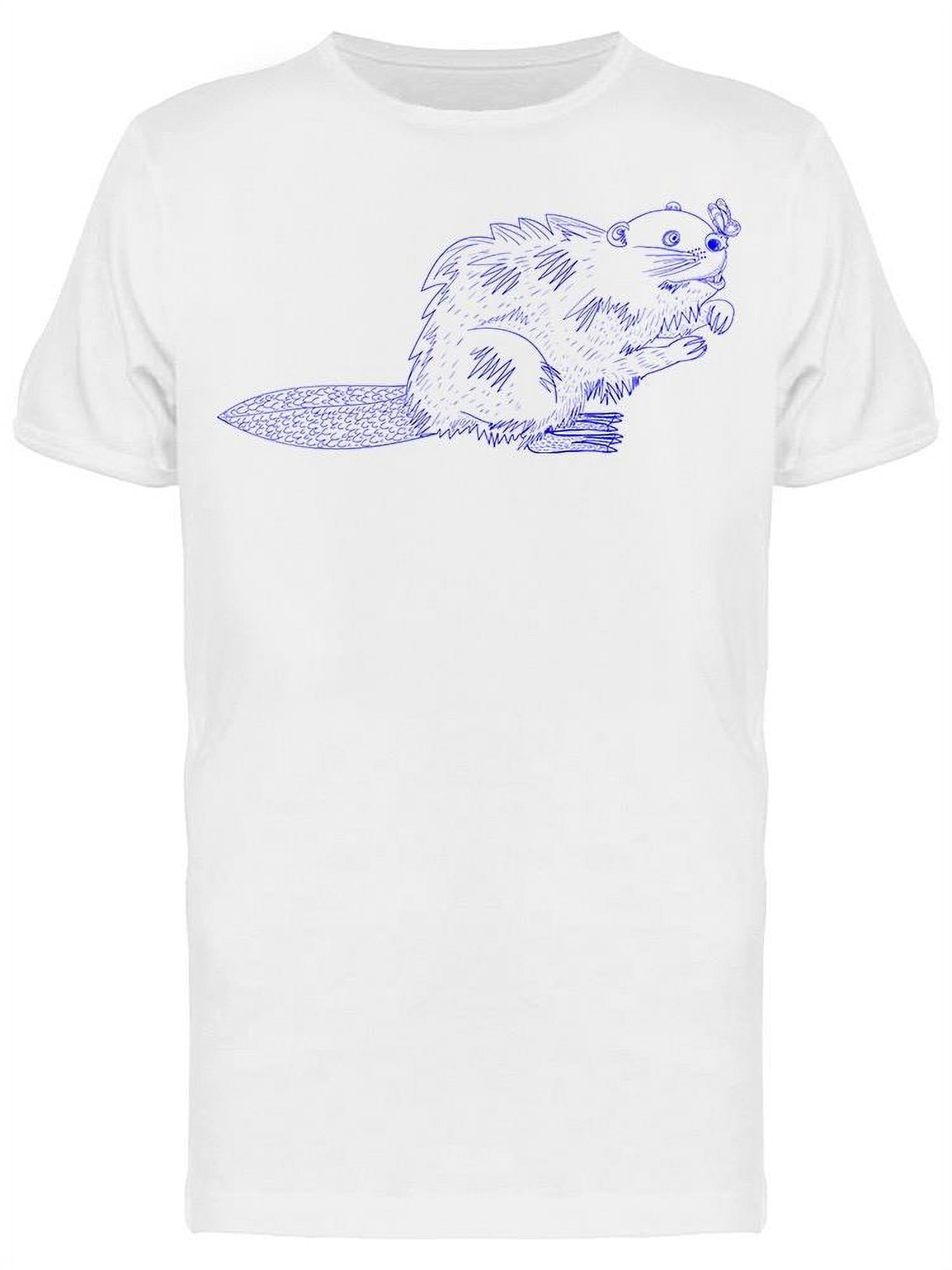 Beaver Staring At A Butterfly T-Shirt Men -Image by Shutterstock, Male ...